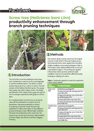 Screw tree (Helicteres isora Linn) productivity enhancement through ...